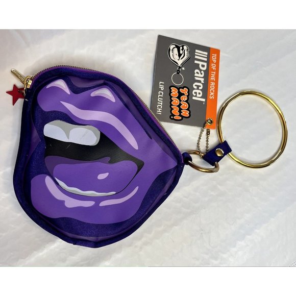 Parcel | Bags | Parcel Iii Mouth Lip Clutch Purple Zippered Bag 6 X 6 ...